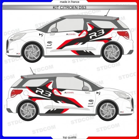 Citroen DS3 Kit R3 Racing complet - autocollants stickers adhésifs