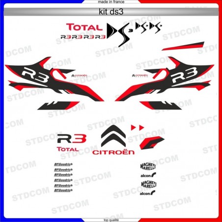 Citroen DS3 Kit R3 Racing complet - autocollants stickers adhésifs