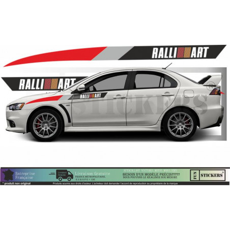 Mitsubishi Lancer Evo Bandes latérales ralli art- voiture Sticker ...