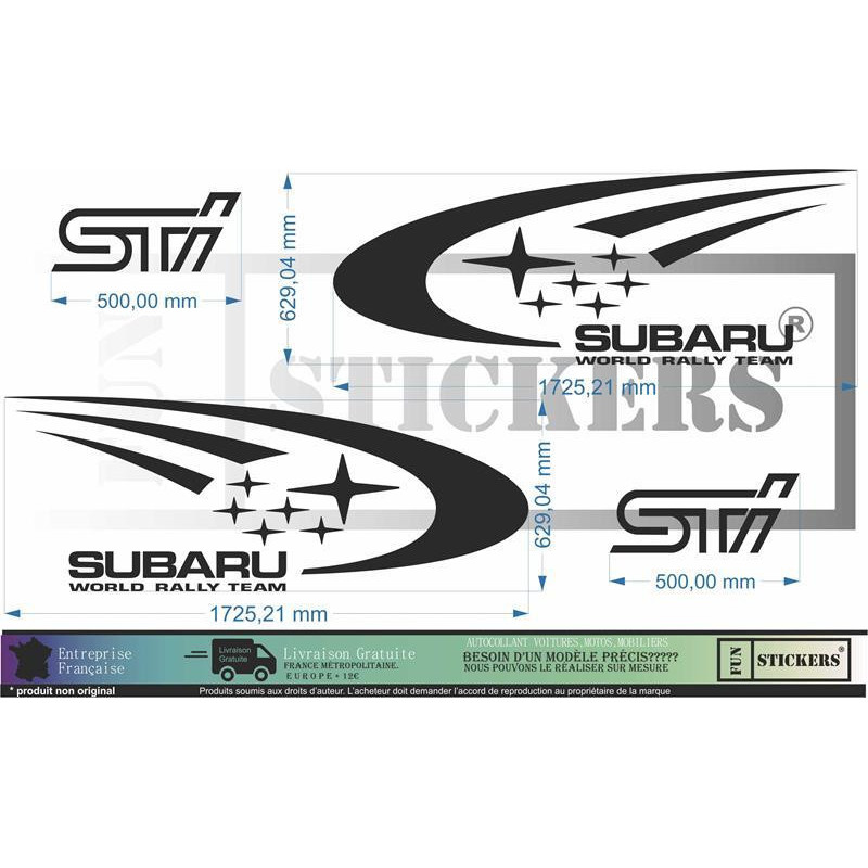 Subaru team kit - - Kit Complet - voiture Sticker Autocollant Graphic ...