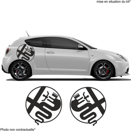 ALFA ROMEO Logos rond latérale X 2 - - Kit Complet - voiture Sticker ...