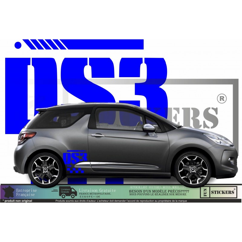 Citröen DS3 - Logos stickers Latéraux et capot autocollants kit