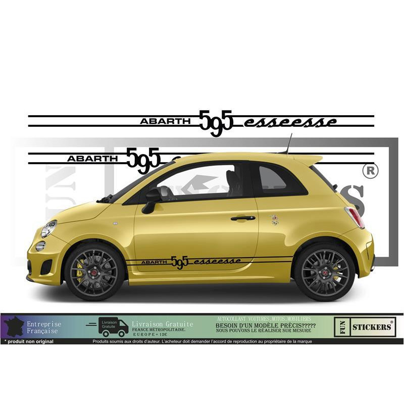 FIAT ABARTH 595 ESSEESSE bas de caisse abarth - NOIR - Kit Complet ...