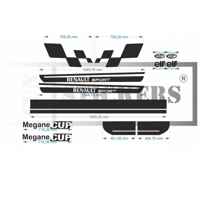 Renault Megane Cup Kit autocollant complet