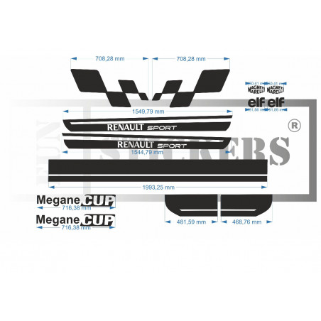 Renault Megane Cup Kit autocollant complet