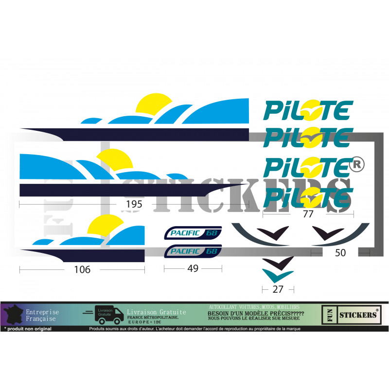 Camping Car décoration Pilote Pacific 68 - Kit Complet - Tuning Sticker ...