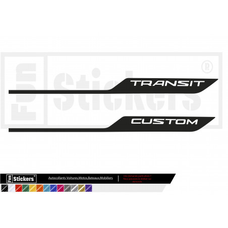 Kit décoration Ford Transit Custom - Bandes capot hayon latérales | Fun ...